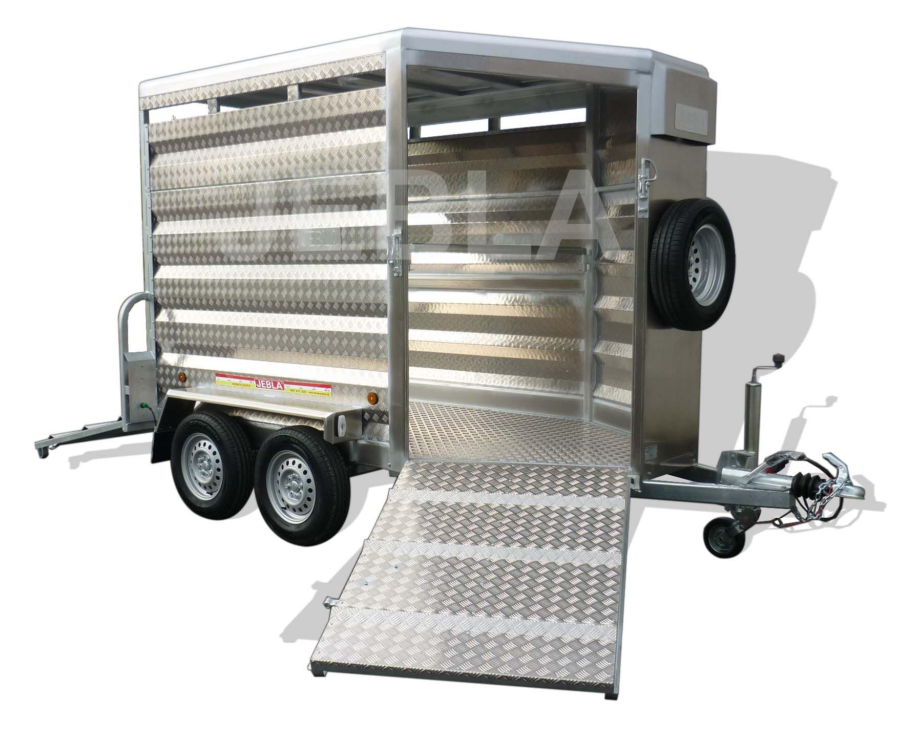 Aluminum livestock trailer model F6 roof pivot point | trailers Jebla