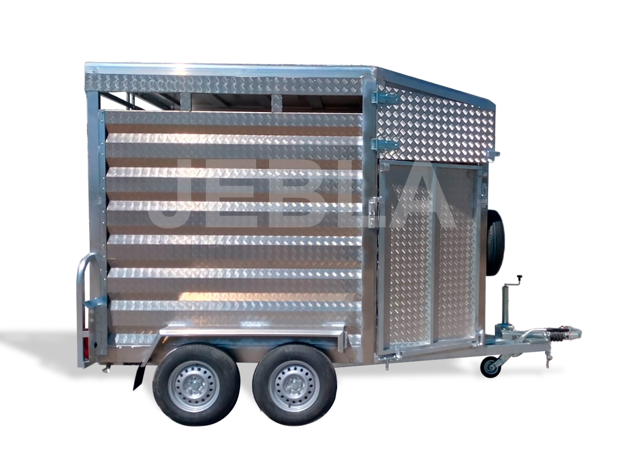 Aluminum livestock trailer model F6 roof pivot point | trailers Jebla