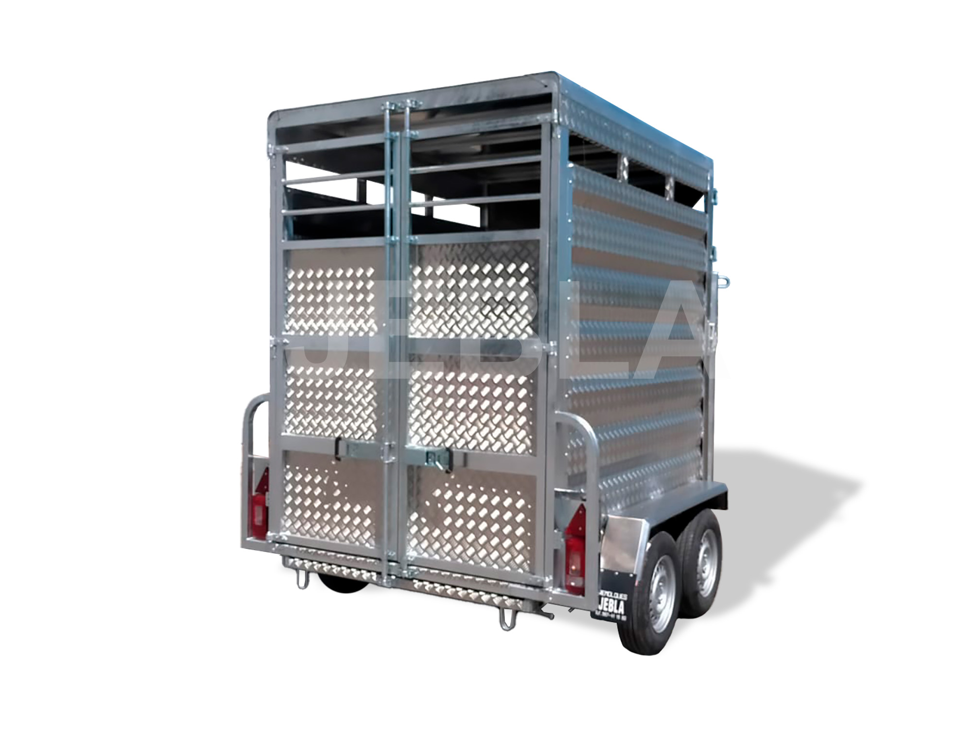 Aluminum livestock trailer model F6 roof pivot point | trailers Jebla
